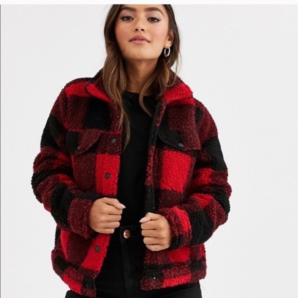 Brave Soul | Jackets & Coats | Nwt Buffalo Check Sherpa Jacket | Poshmark